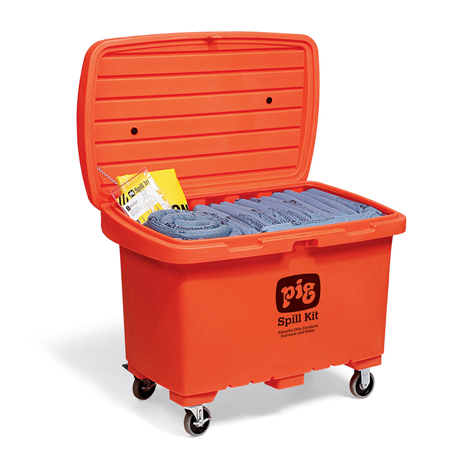 Spill kit container oranje 280 liter - universeel – Absorptieshop