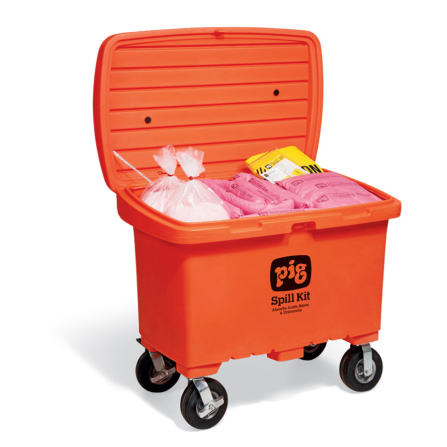 Spill kit container oranje 280 liter - chemie – Absorptieshop